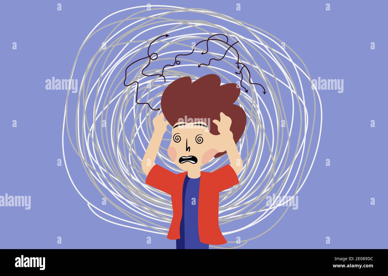 Cartoon illustration child mind head hi-res stock photography and ...