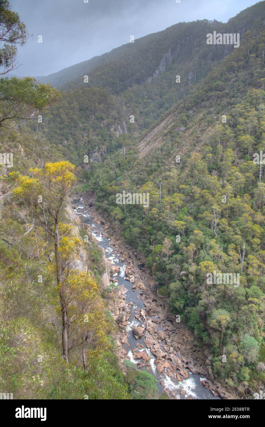 River Leven viewed from Cruickshanks Lookout in Tasmania Stock Photo ...