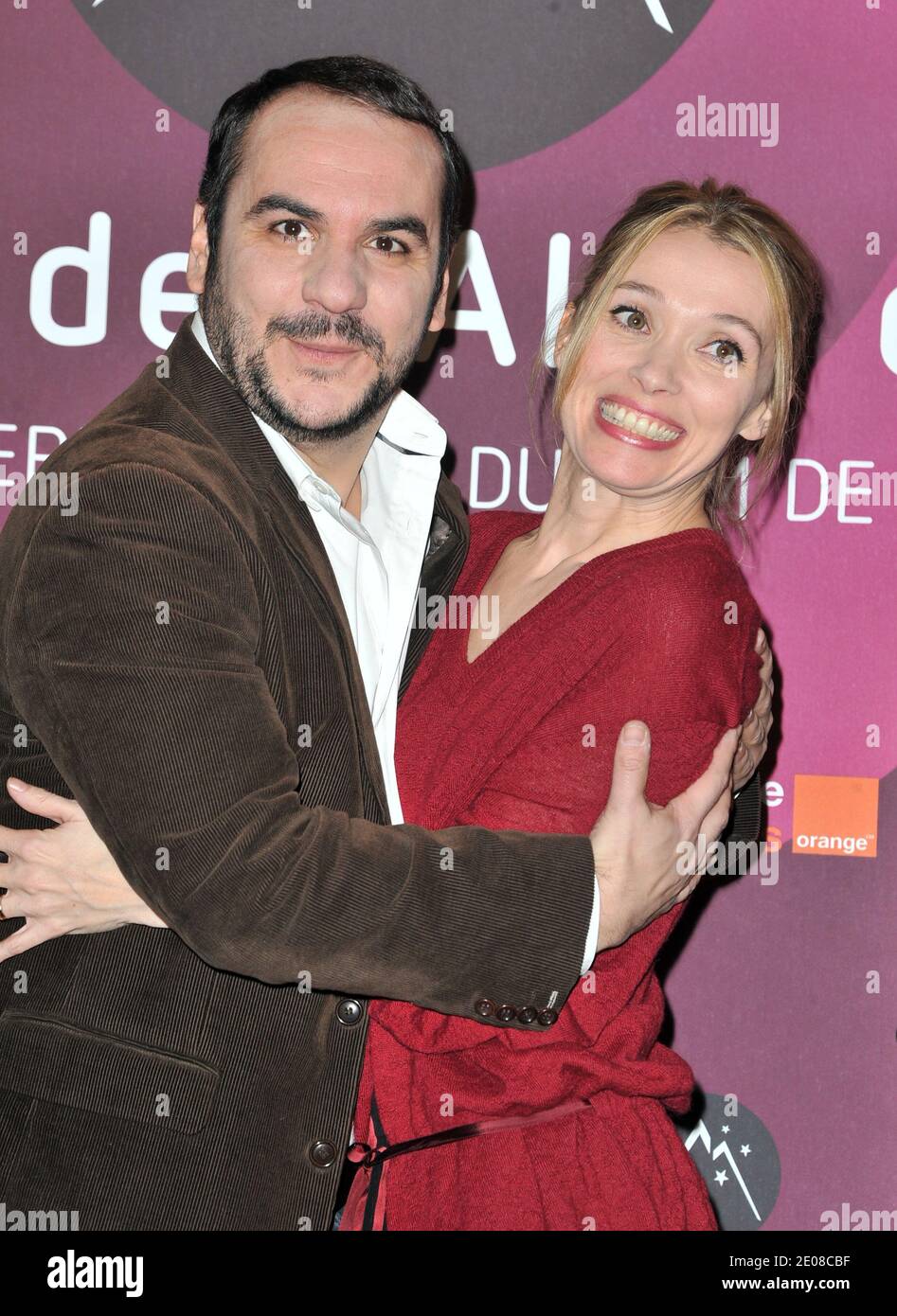 Francois Xavier Demaison and Anne Marvin posing at 'Il Etait Une Fois ...