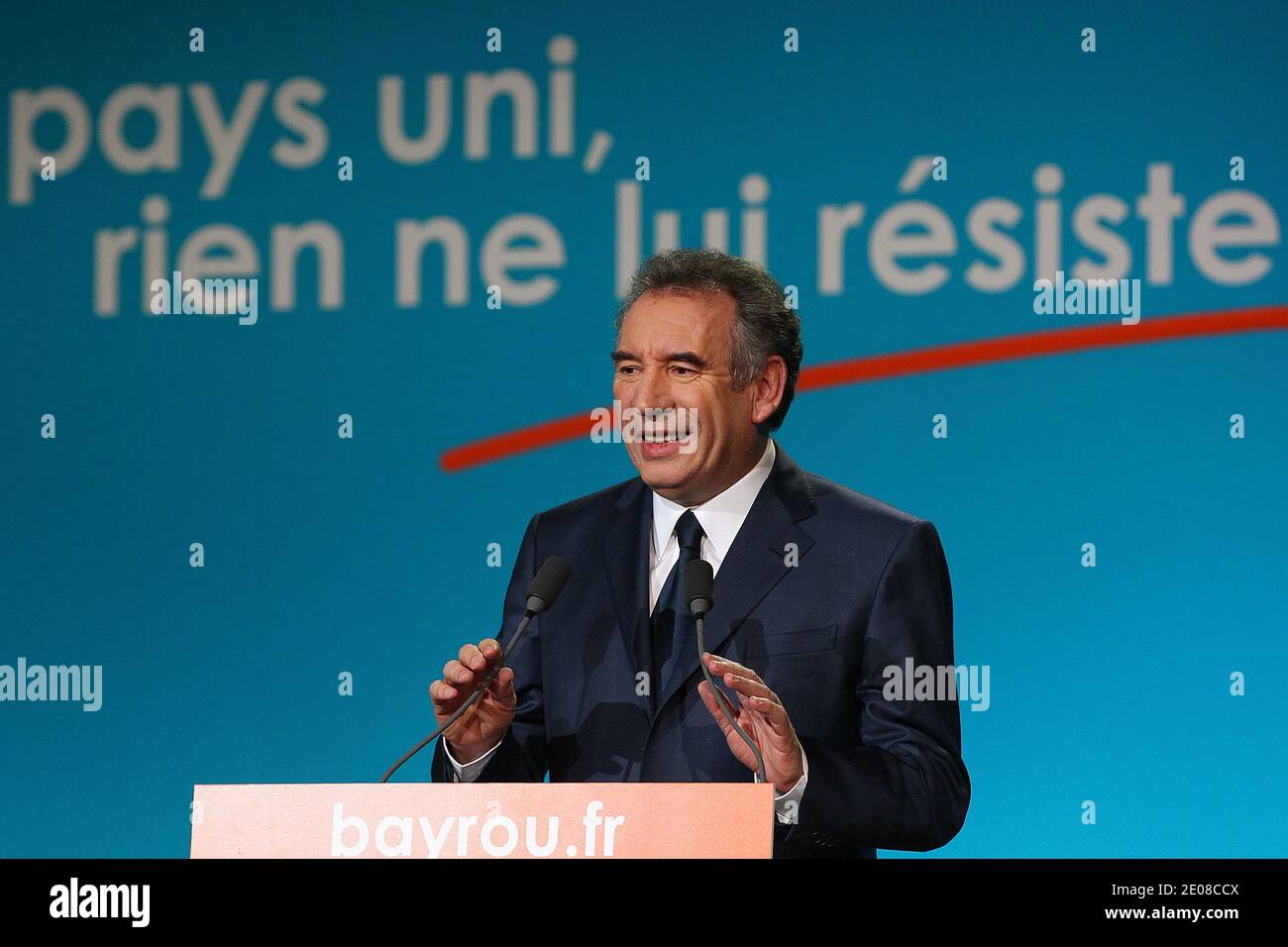 Presidential candidate and leader of the centrist grouping MoDem ...