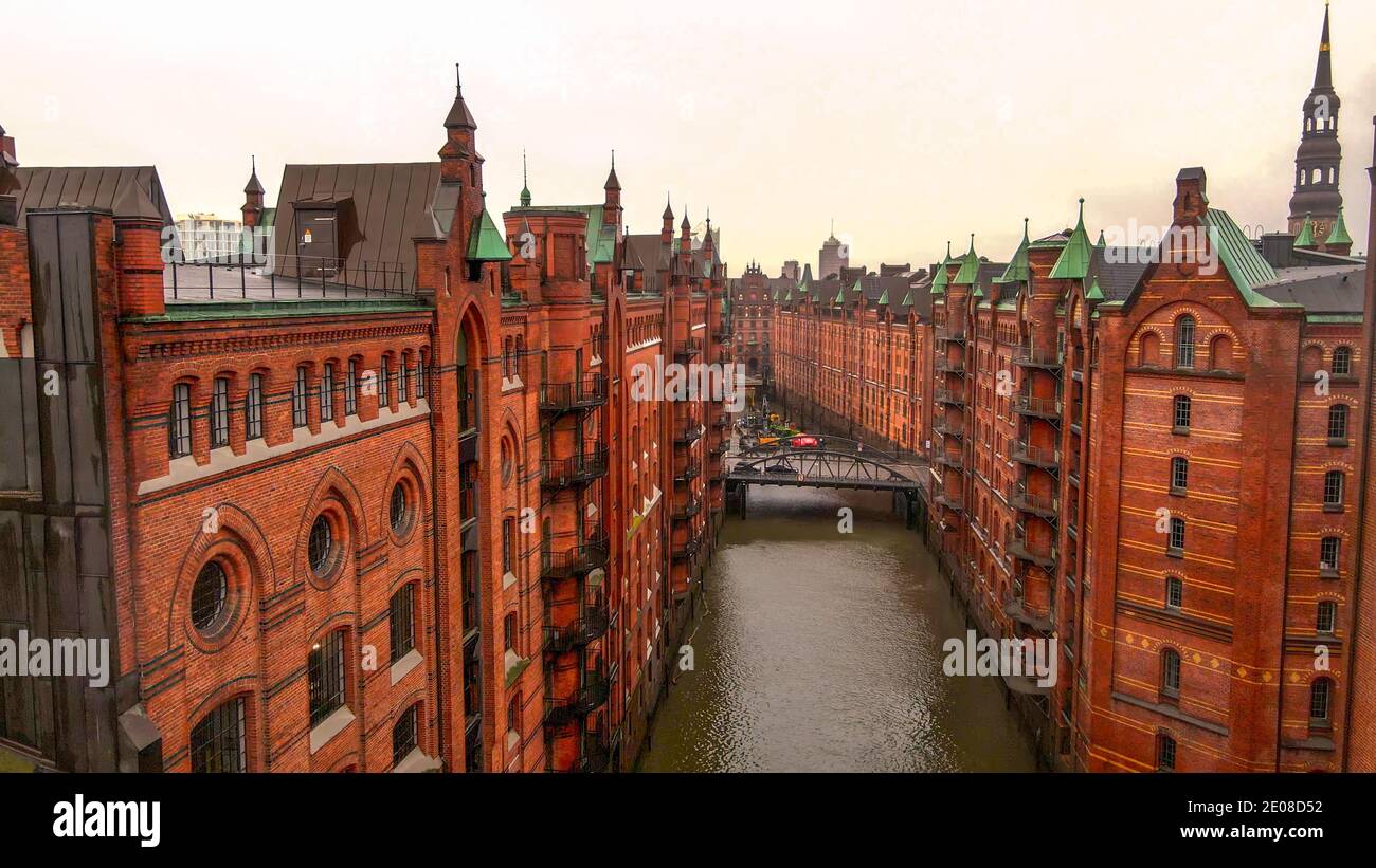 Famous Warehouse district in Hamburg Germany called Speicherstadt Stock ...