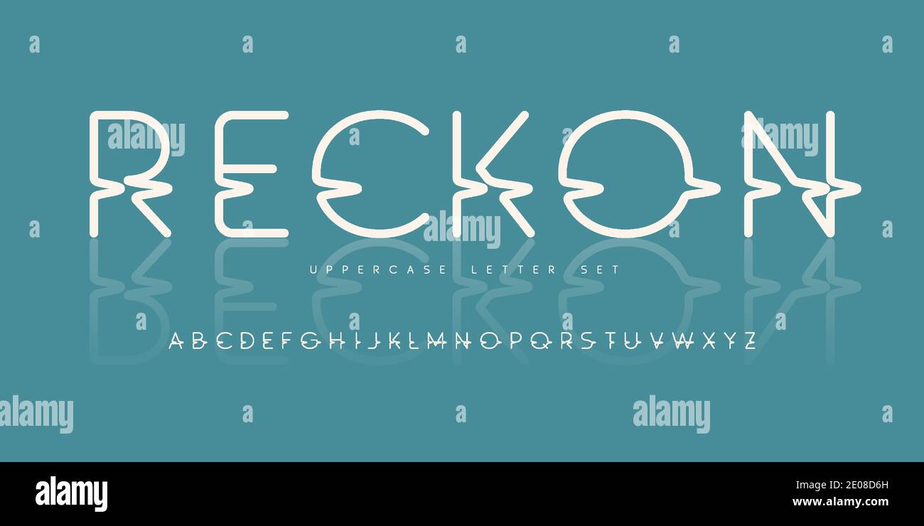 Vector distorted rounded uppercase letter set, glitch alphabet ...