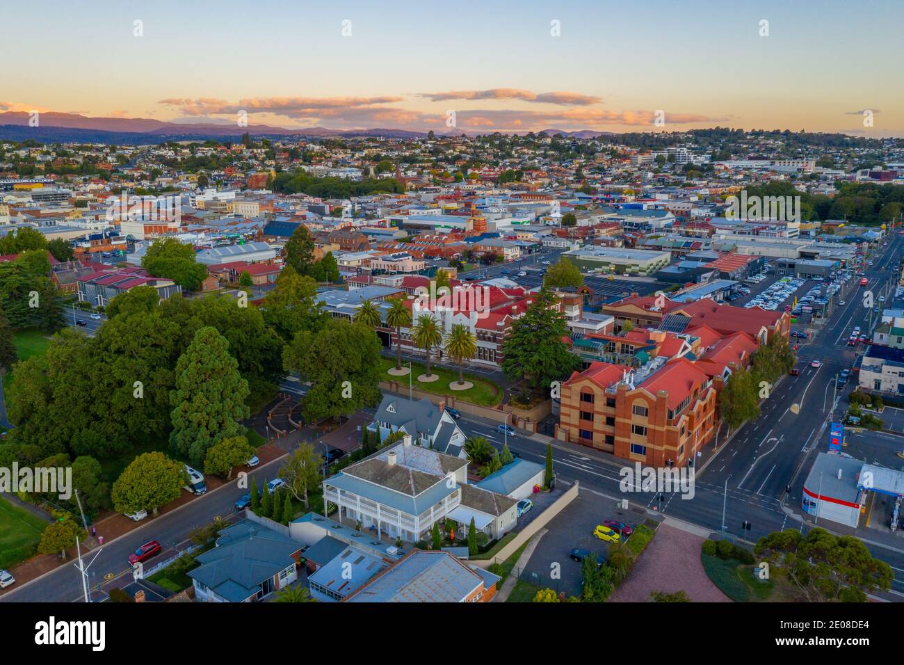 Aerial view of the city center of Launceston, Australia Stock Photo - Alamy