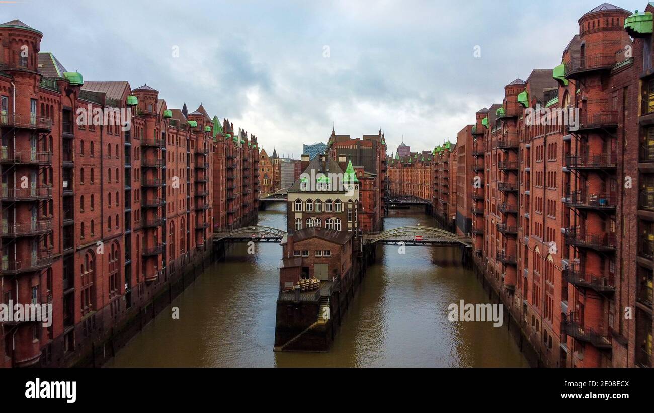 Famous Warehouse district in Hamburg Germany called Speicherstadt Stock ...