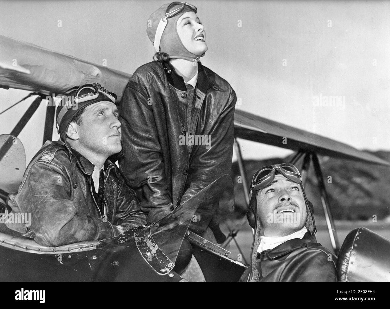 SPENCER TRACY MYRNA LOY and CLARK GABLE publicity pose for TEST PILOT ...
