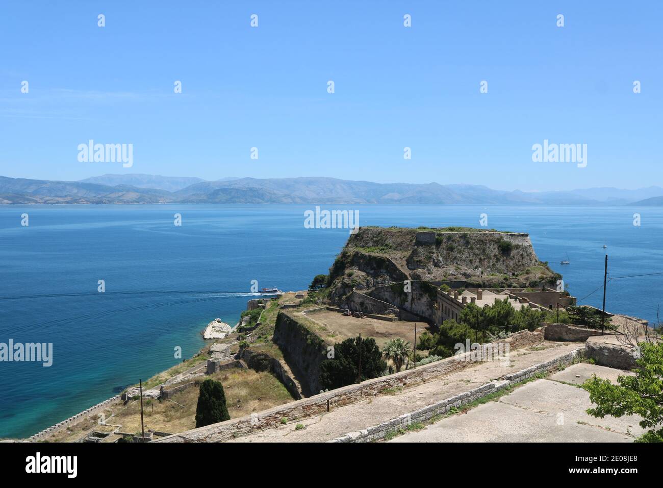 Old fort and mainland Greece Stock Photo - Alamy