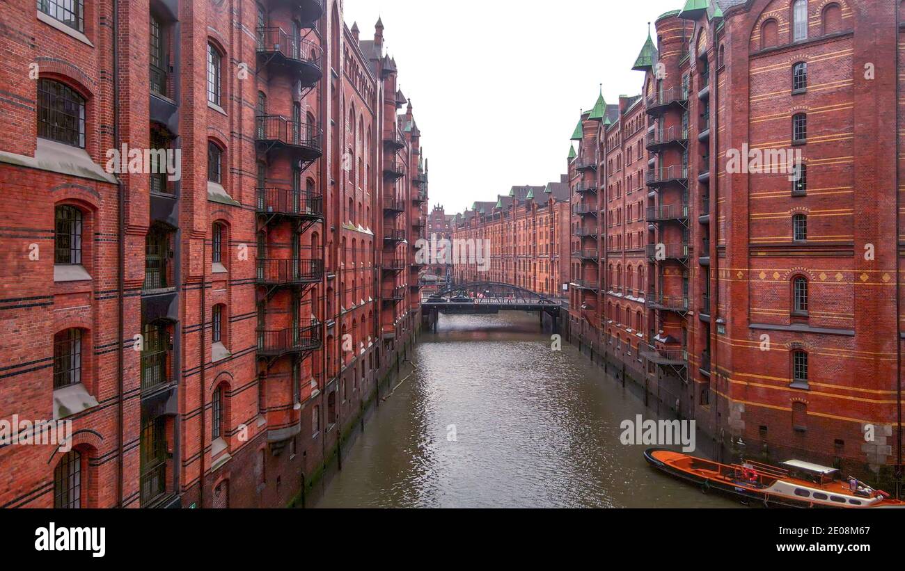 Famous Warehouse district in Hamburg Germany called Speicherstadt Stock ...