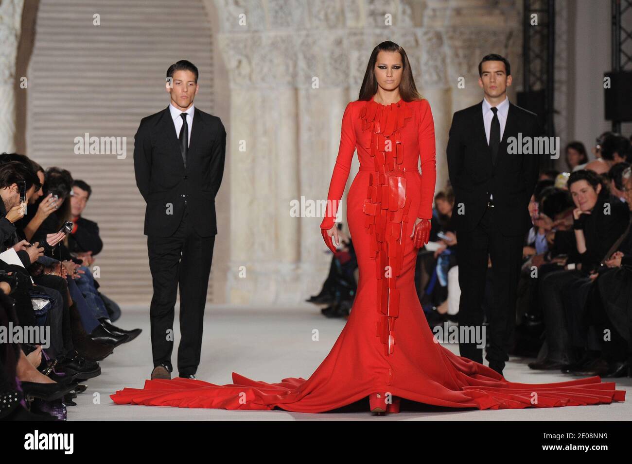 The model Yasmin Le Bon displays a creation by Stephane Rolland for his ...