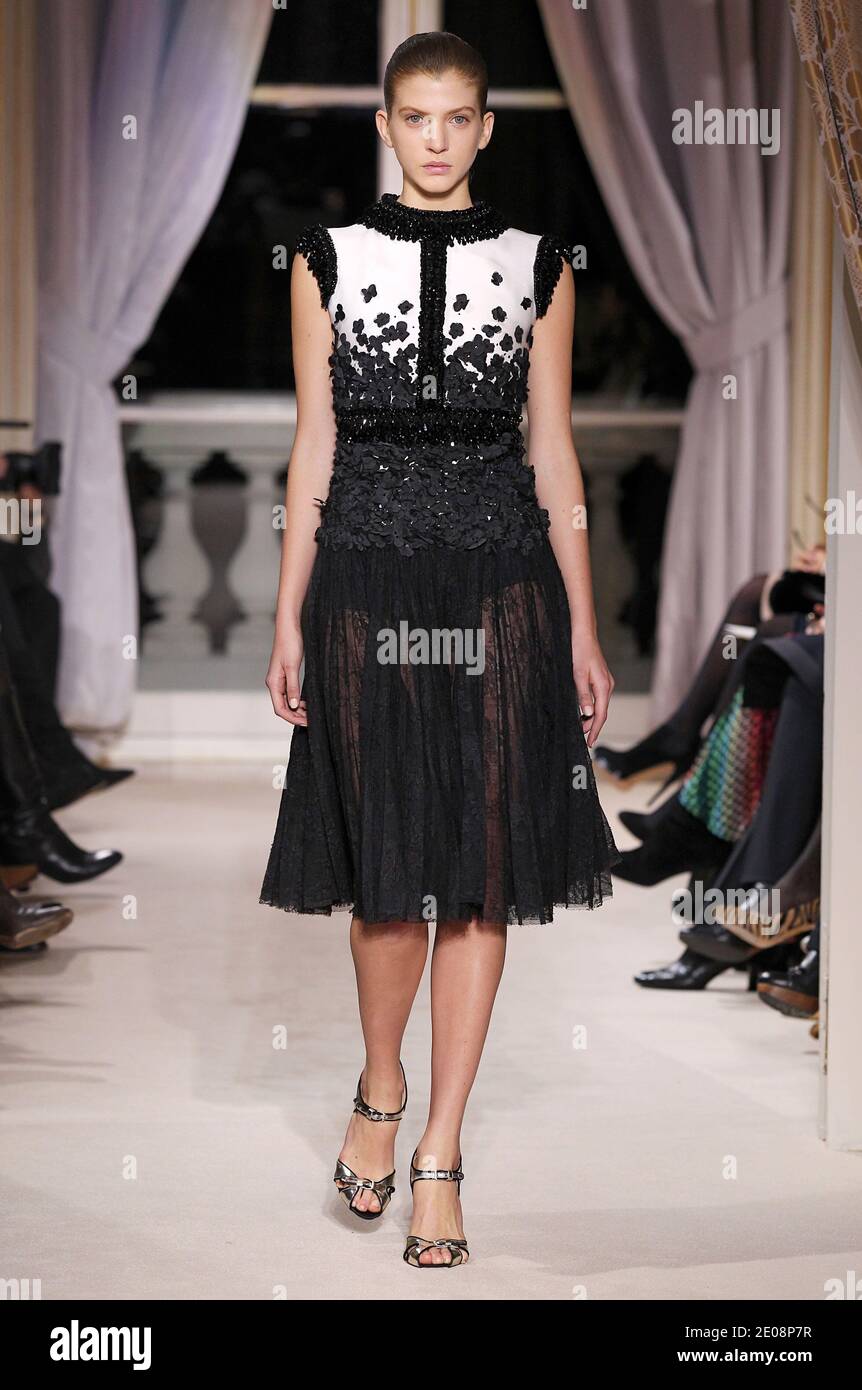 A model displays a creation by Giambattista Valli for his Spring-Summer ...