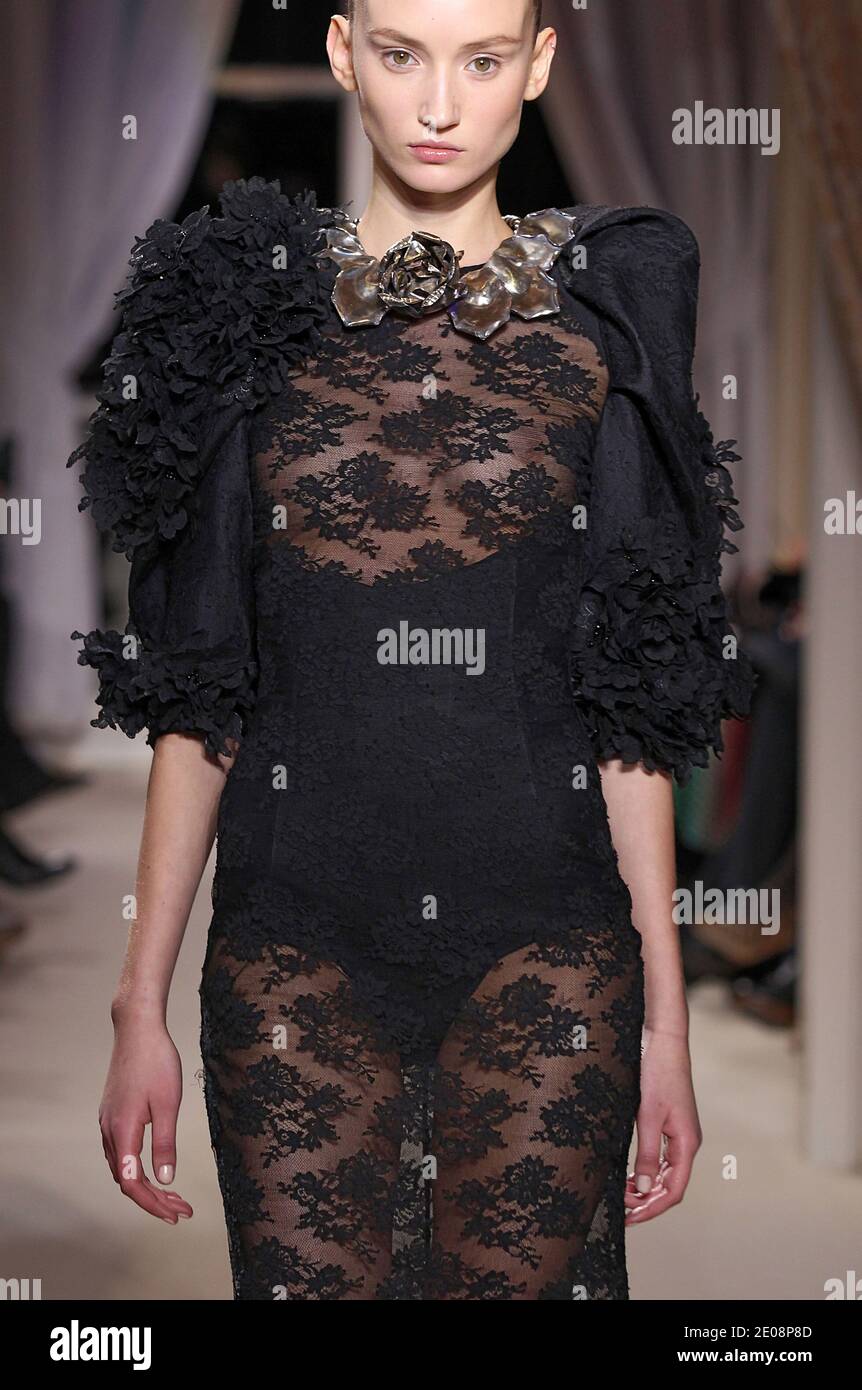 A model displays a creation by Giambattista Valli for his Spring-Summer ...