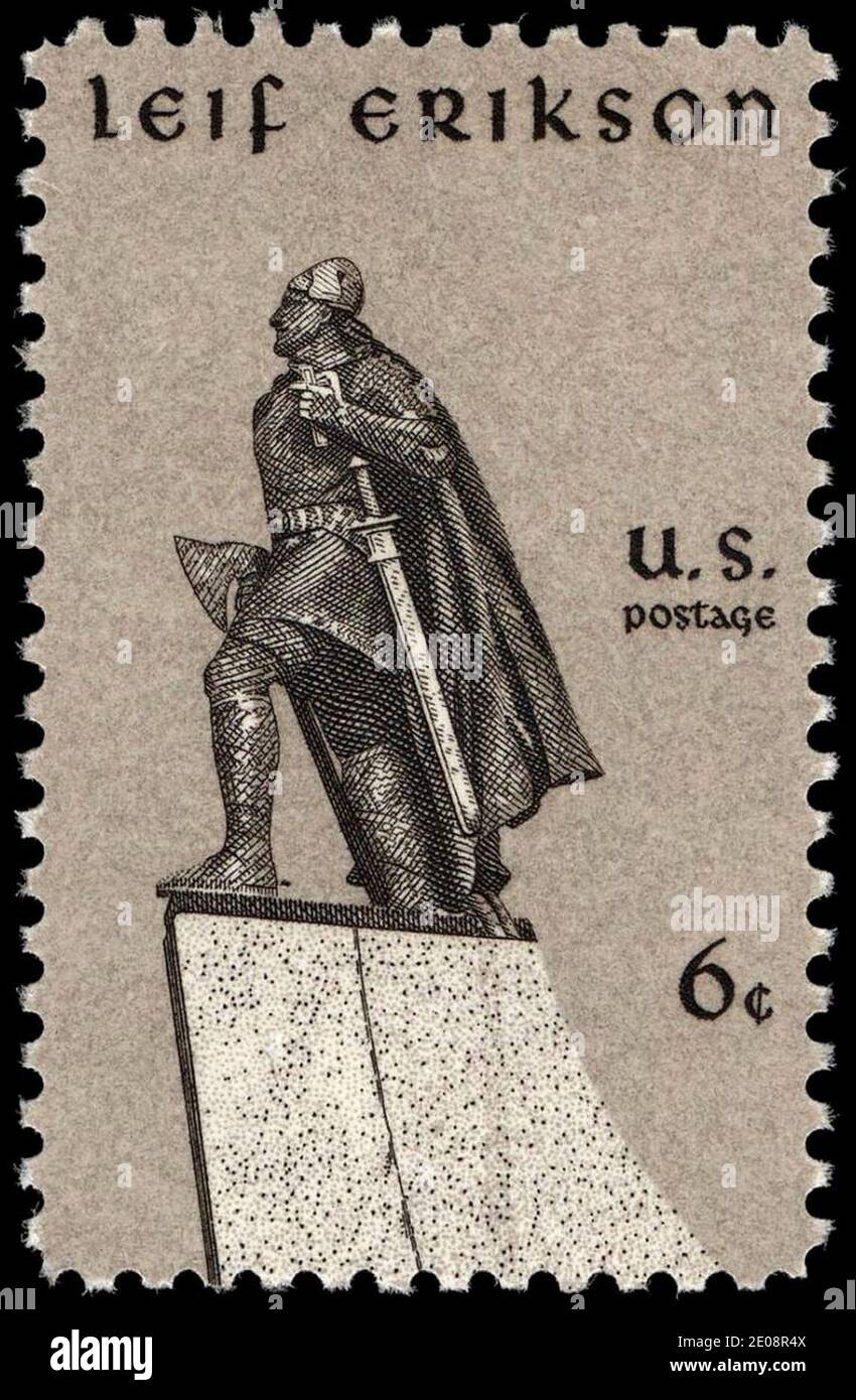 Leif Erikson 6c 1968 issue Stock Photo - Alamy