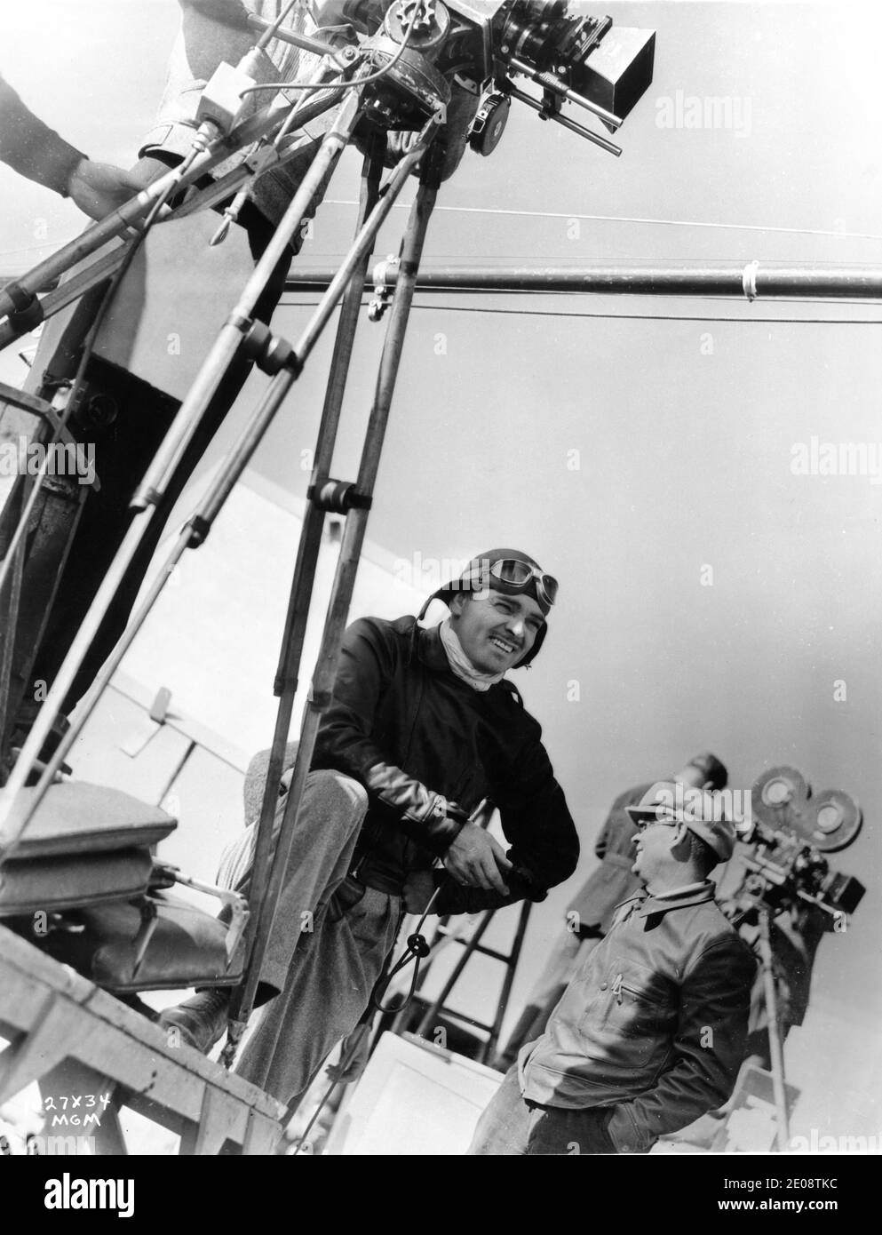 CLARK GABLE on set location candid with Camera Crew during filming of ...