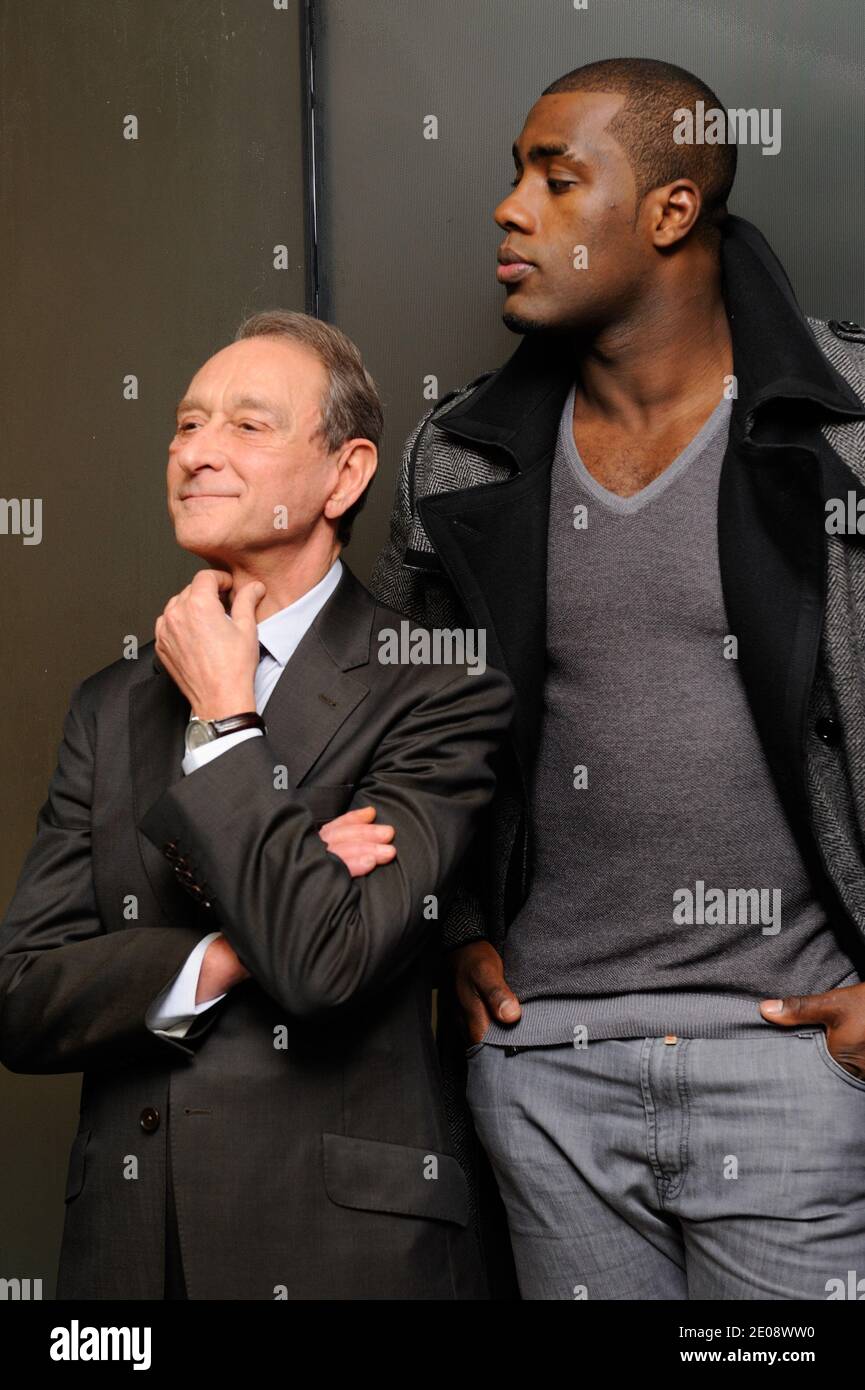 French Judo's world champion Teddy Riner, Paris Mayor Bertrand posing ...
