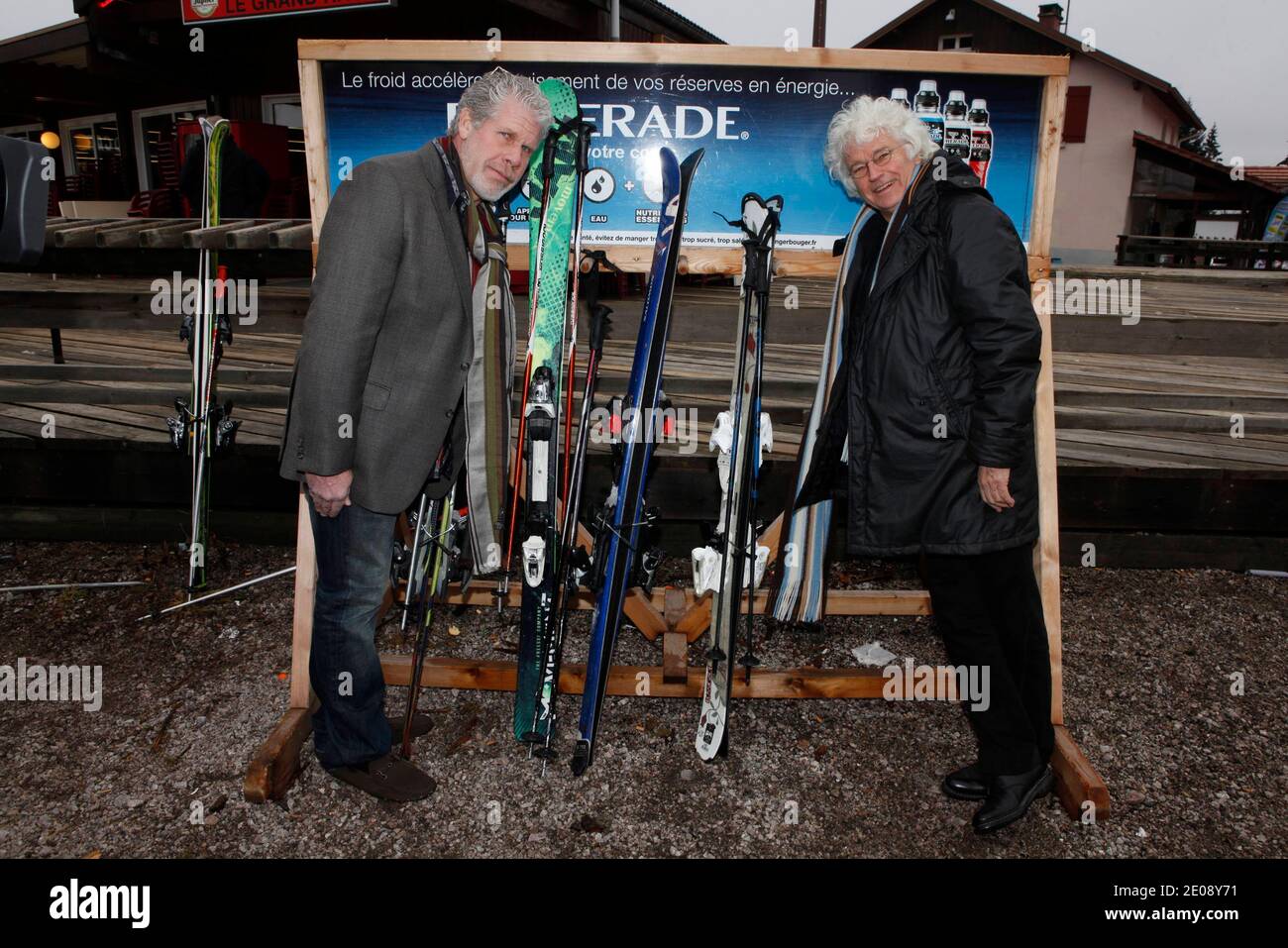 Ron Perlman and Jean-Jacques Annaud posing at a photocall during the ...