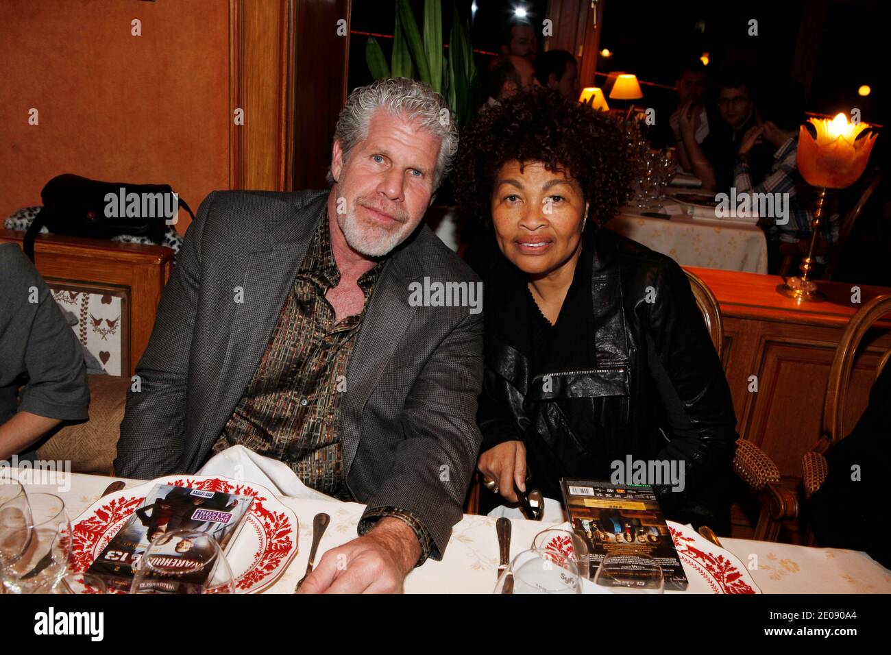 Ron Perlman and his wife posing at diner Syfy during the 19th Gerardmer ...