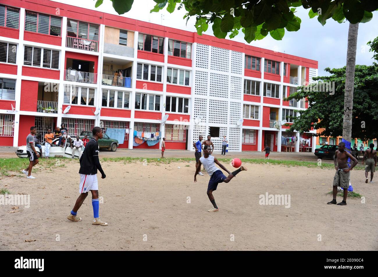 Illustration of children street soccer during the African Cup of ...