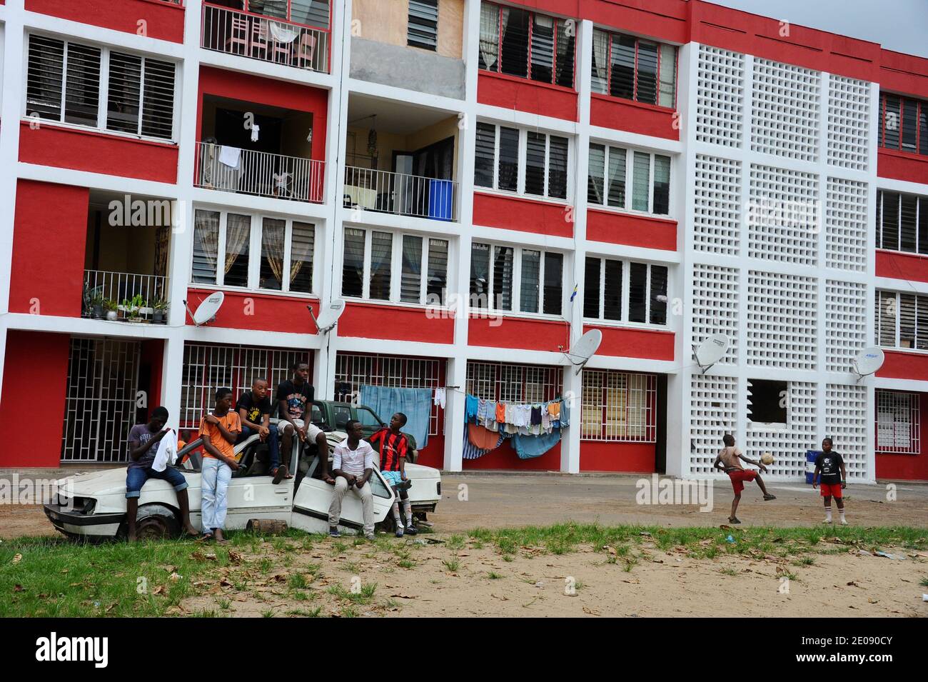 Illustration in the street during the African Cup of Nations in ...
