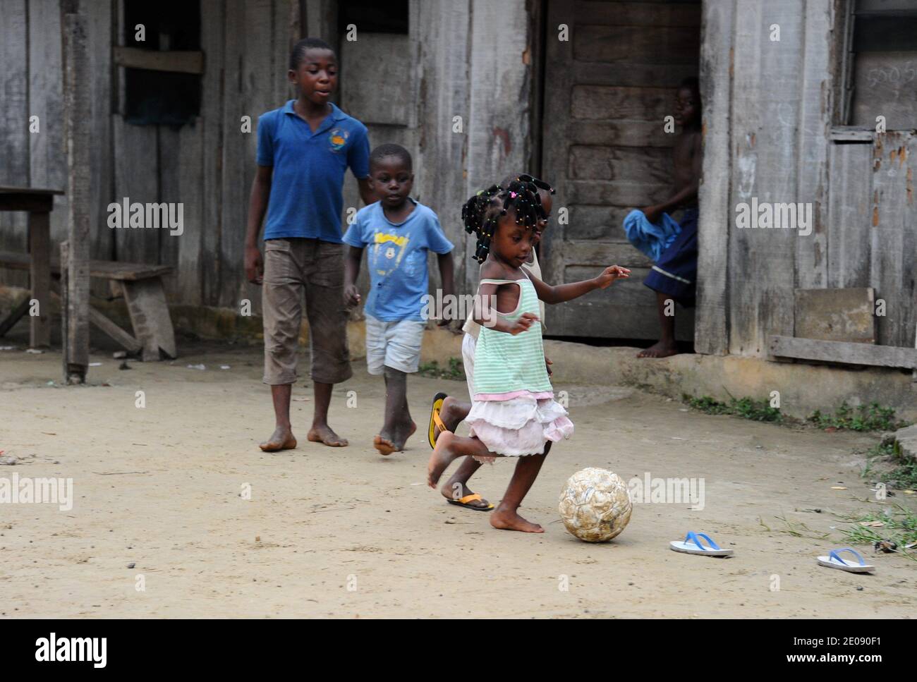 Illustration of children street soccer during the African Cup of ...