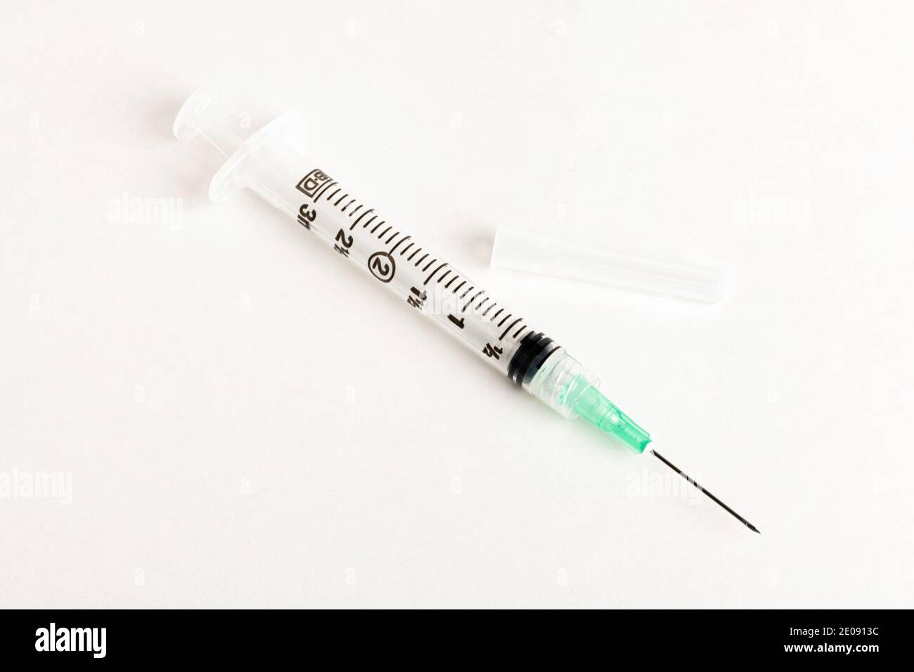 A close-up shot with selective focus of a hygienic single-use plastic ...