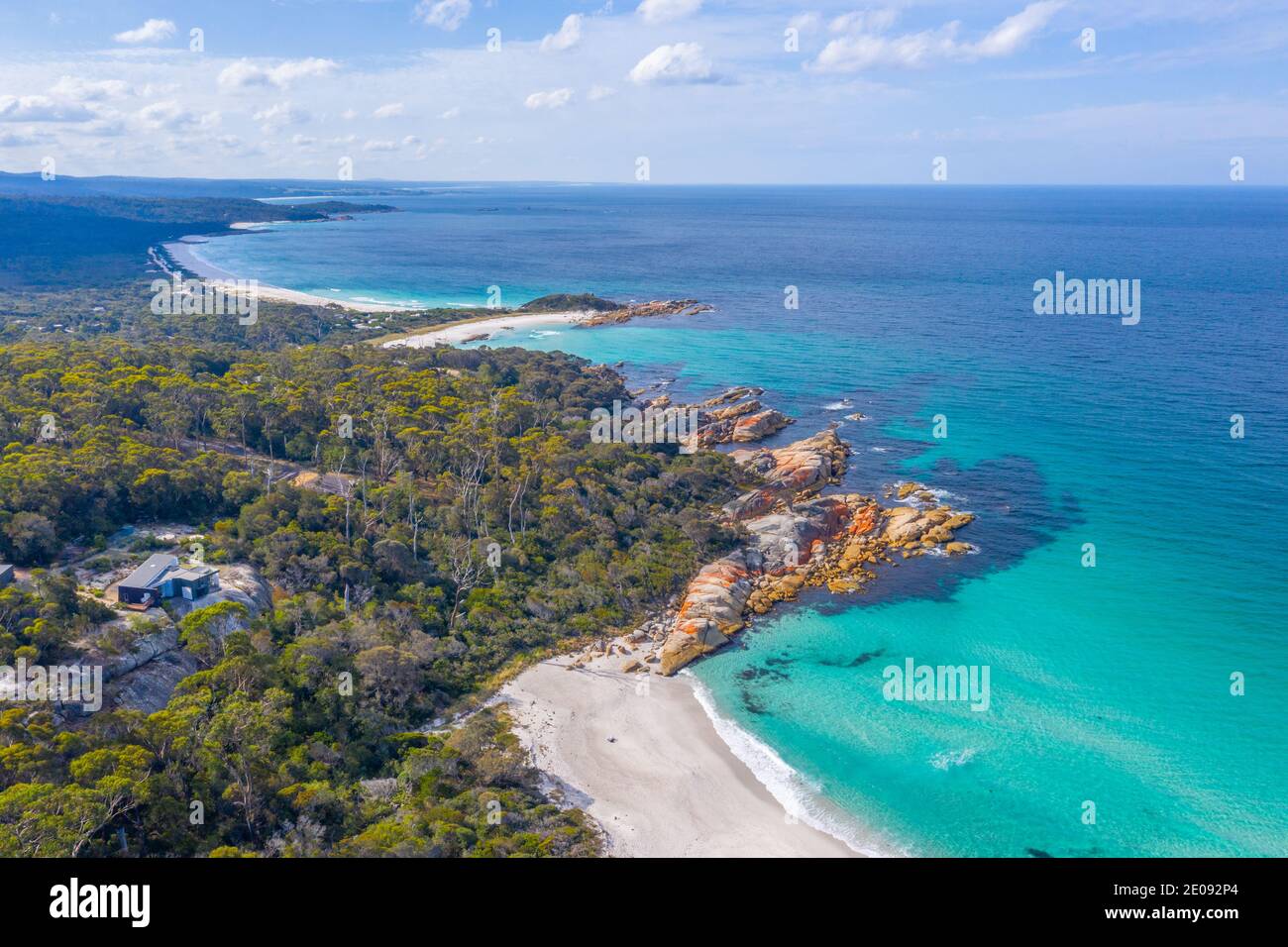 Aerial view of Binalong bay in Tasmania, Australia Stock Photo - Alamy