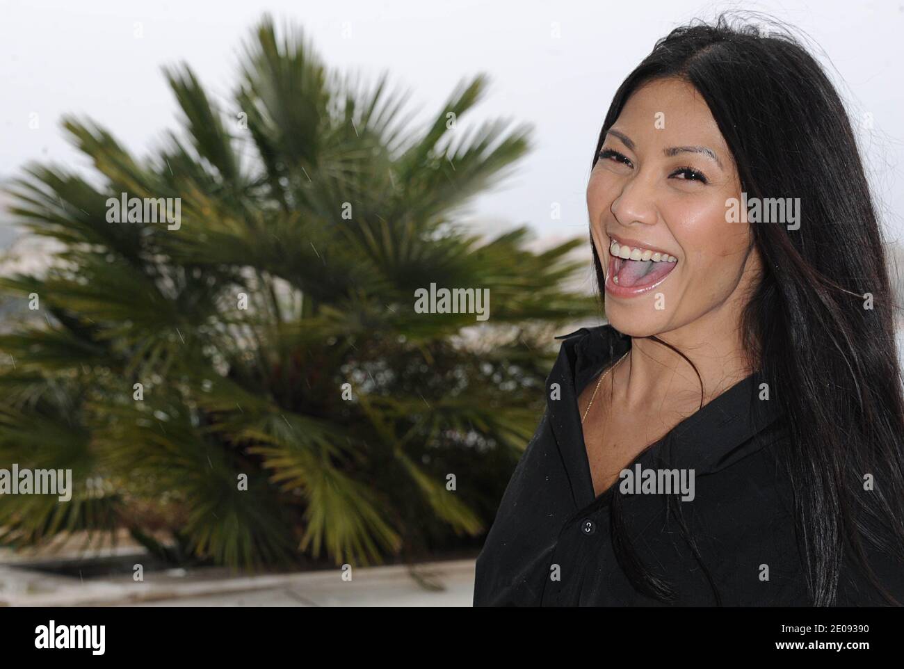 Indonesian-born singer Anggun poses at a photocall during 46th MIDEM ...