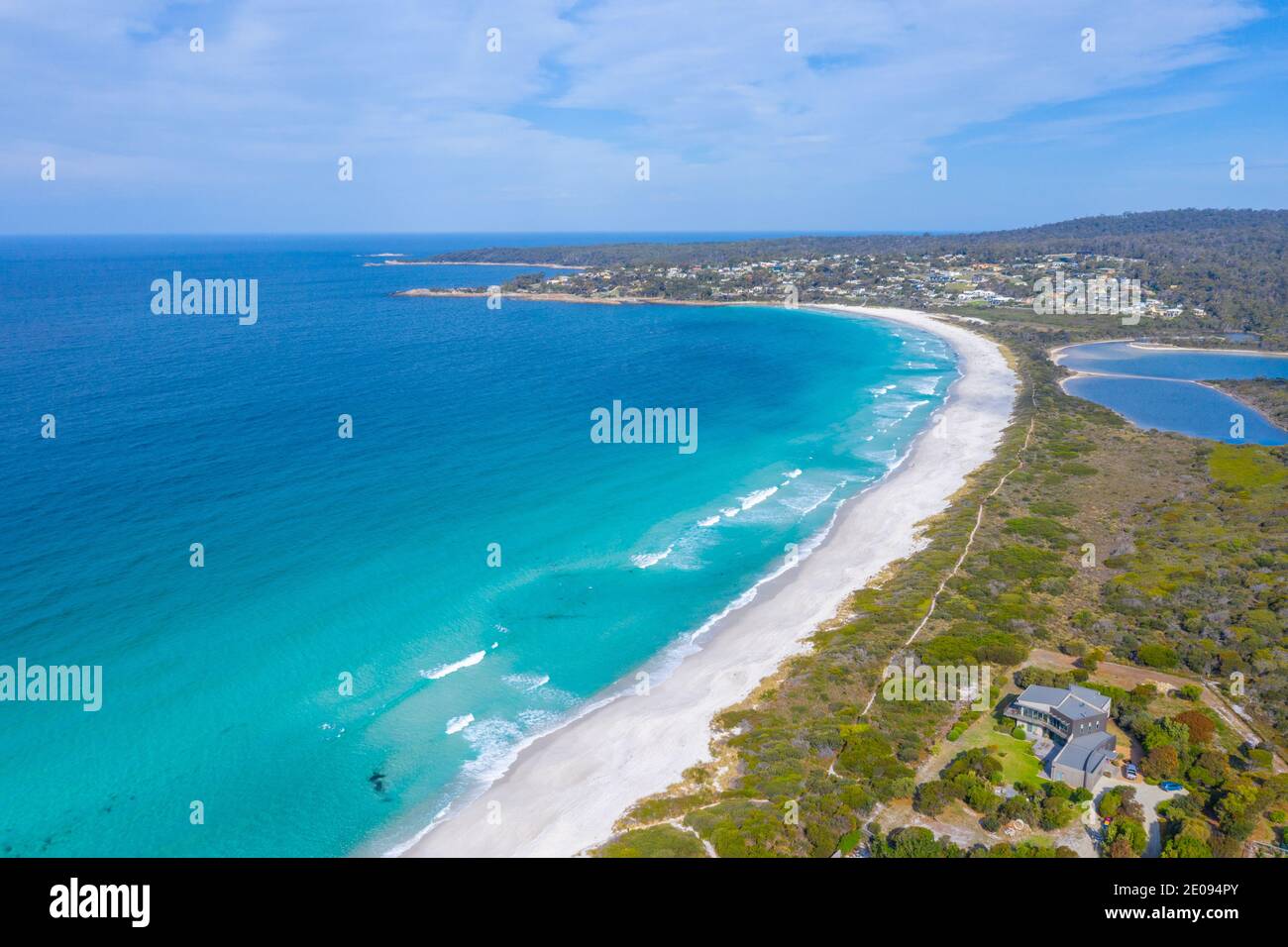 Aerial view of Binalong bay in Tasmania, Australia Stock Photo - Alamy