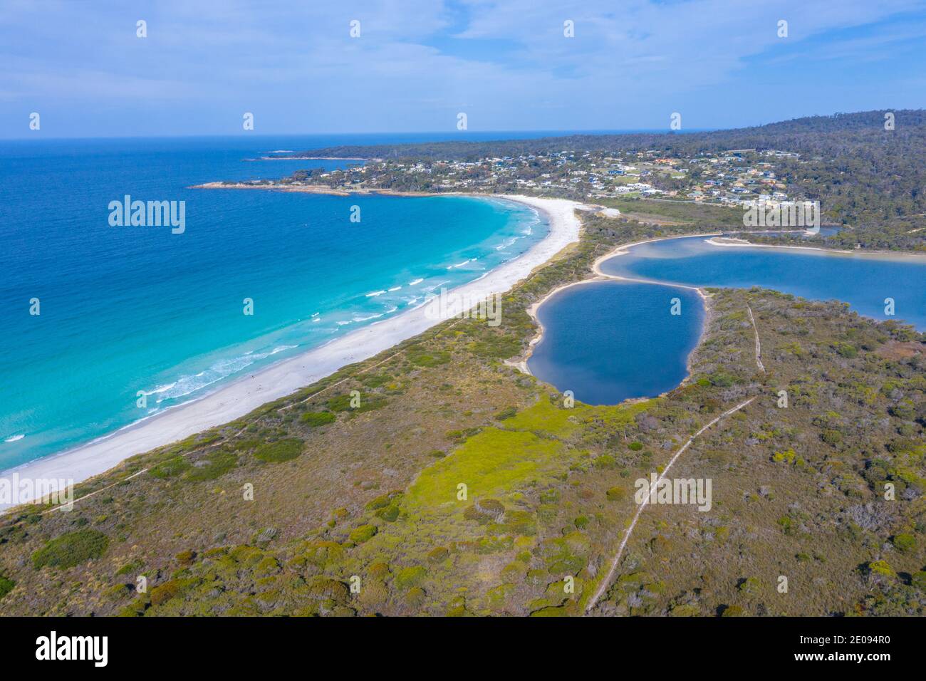 Aerial view of Binalong bay in Tasmania, Australia Stock Photo - Alamy