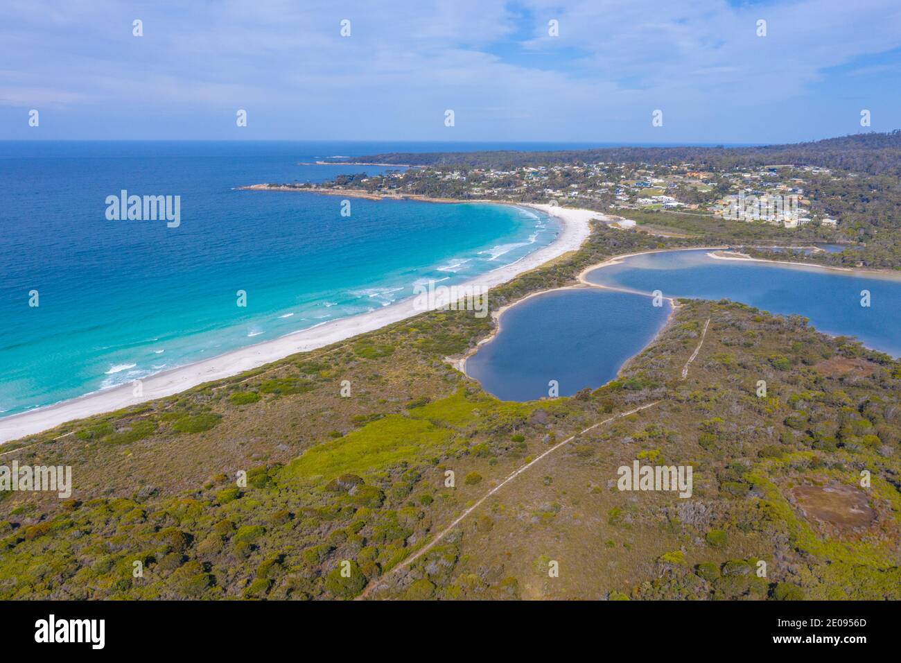 Aerial view of Binalong bay in Tasmania, Australia Stock Photo - Alamy
