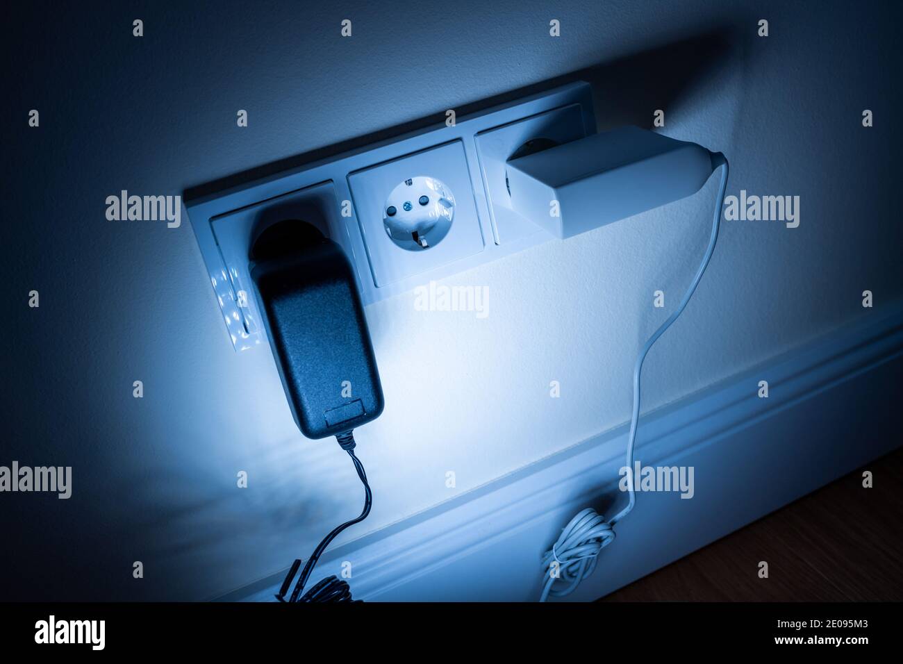 Close-up of three power socket with one of them being empty Stock Photo ...