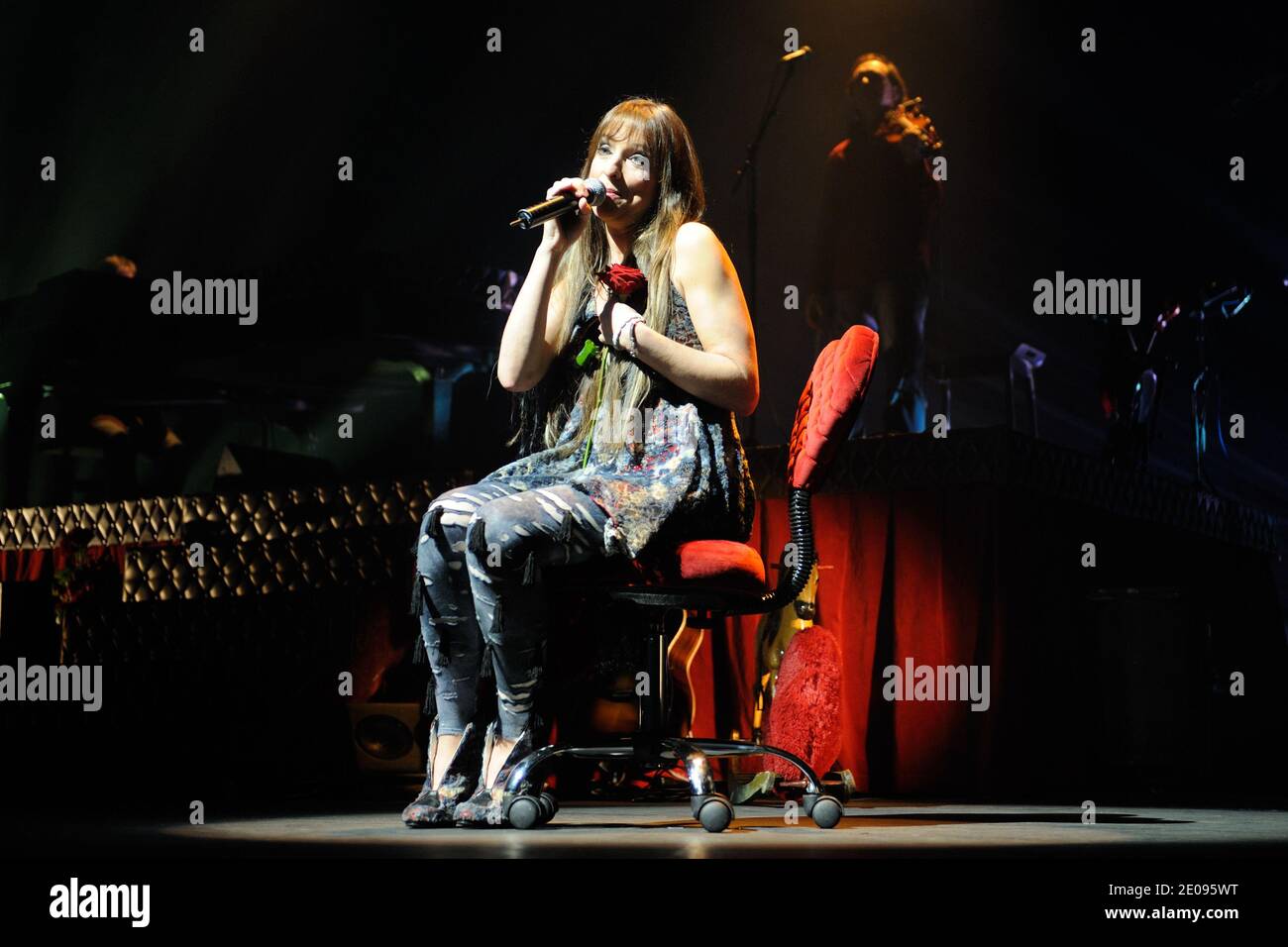 French Canadian singer Linda lemay performs live at l'Olympia concert ...
