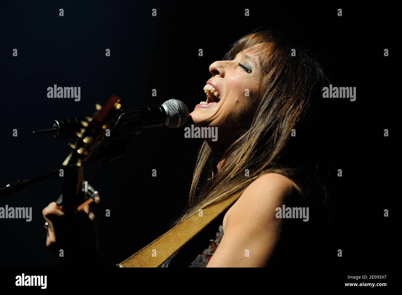 French Canadian singer Linda lemay performs live at l'Olympia concert ...