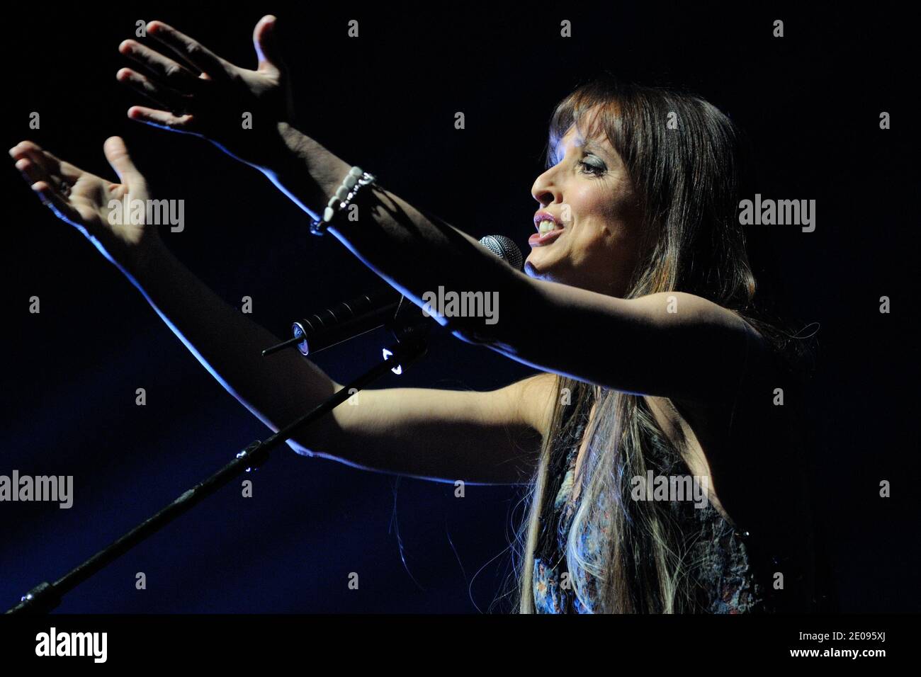 French Canadian singer Linda lemay performs live at l'Olympia concert ...