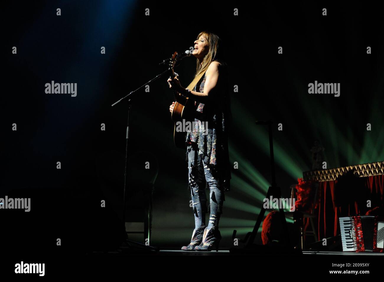 French Canadian singer Linda lemay performs live at l'Olympia concert ...