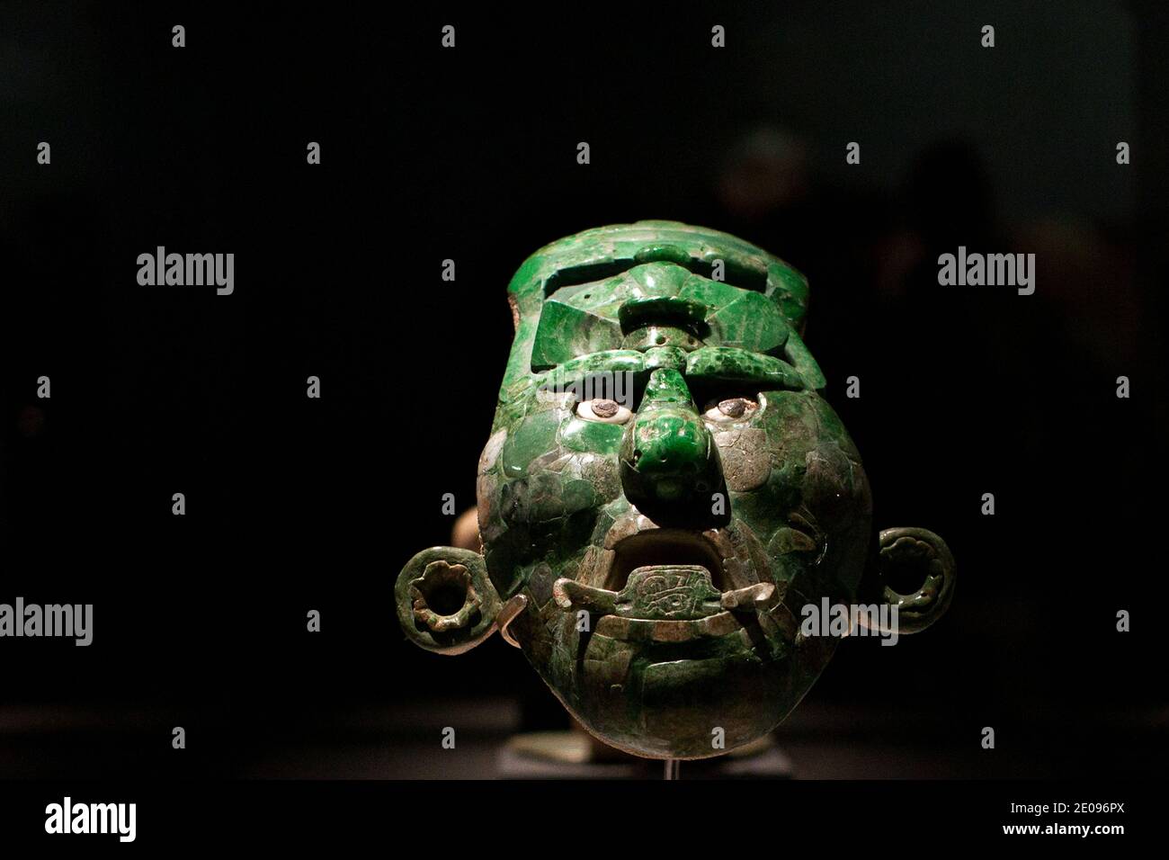 Funeral mask in jade mosaic is presented at the exposure 'Maya jade ...