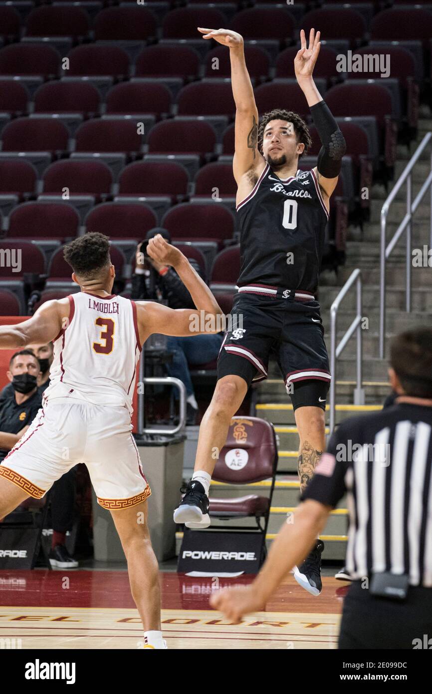 Santa Clara Broncos forward DJ Mitchell (0) shoots over Southern ...