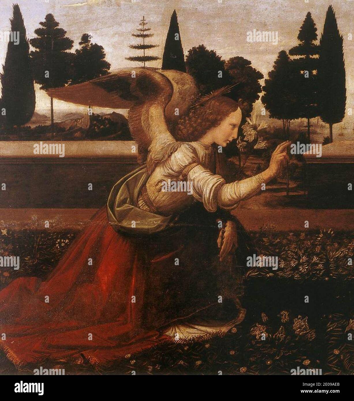 Leonardo da Vinci - Annunciation (detail Stock Photo - Alamy