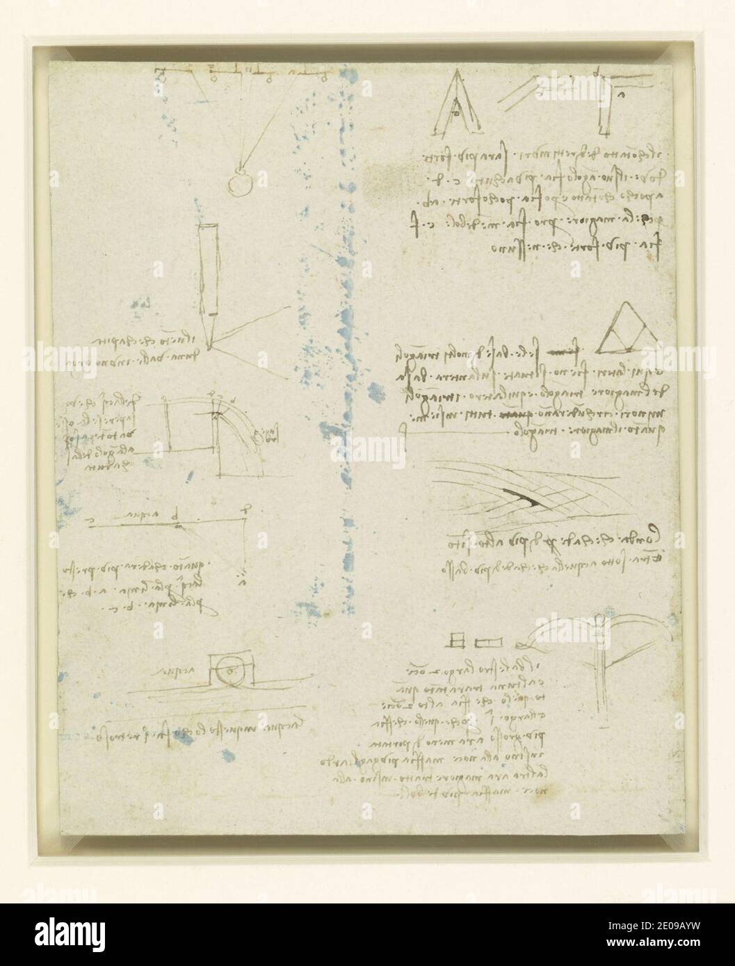 Leonardo da Vinci - Verso Studies of flowing water, a cross-bow ...