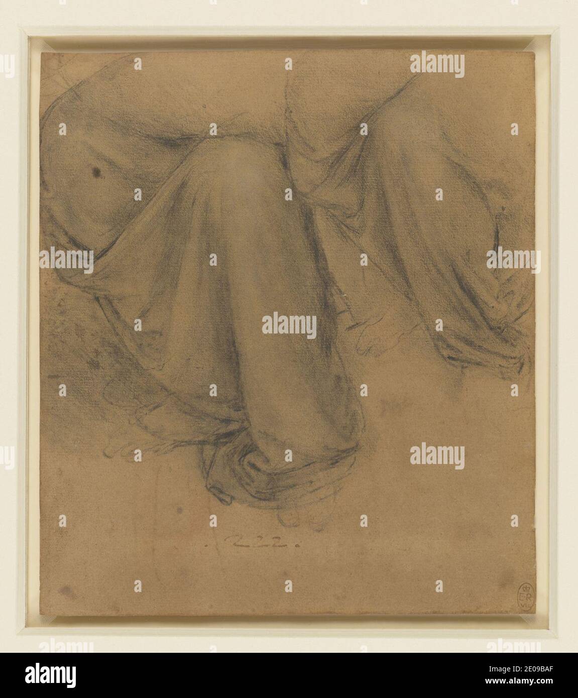 Leonardo da Vinci - The drapery of St Anne's legs c.1517-18 Stock Photo ...