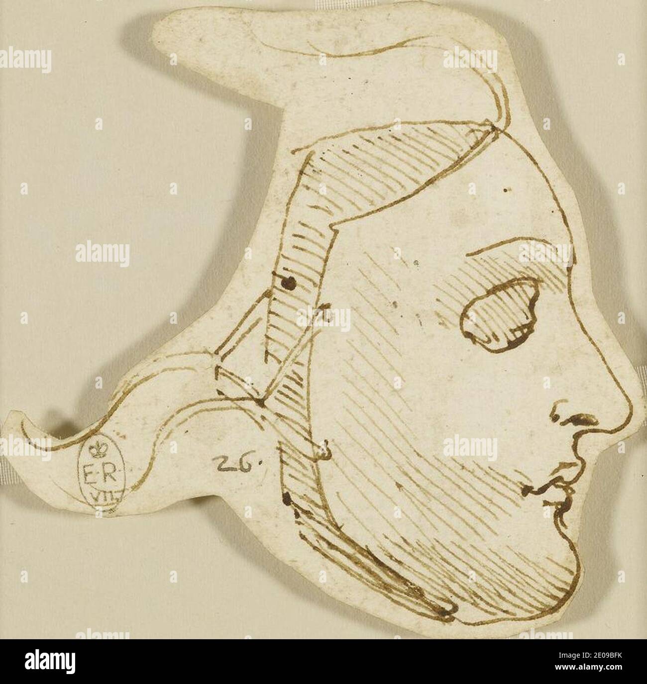 Leonardo da Vinci - A mask in the form of a human face c.1496 Stock ...