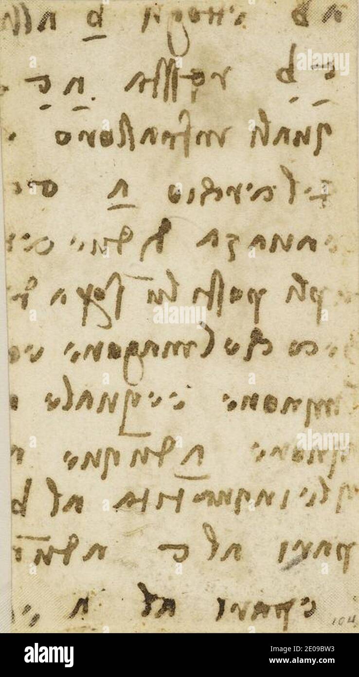 Leonardo da Vinci - Verso Notes on geometry c.1508-10 Stock Photo - Alamy