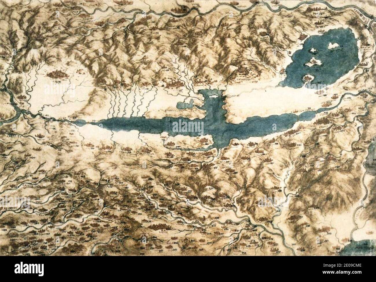 Leonardo da vinci map tuscany hi-res stock photography and images - Alamy