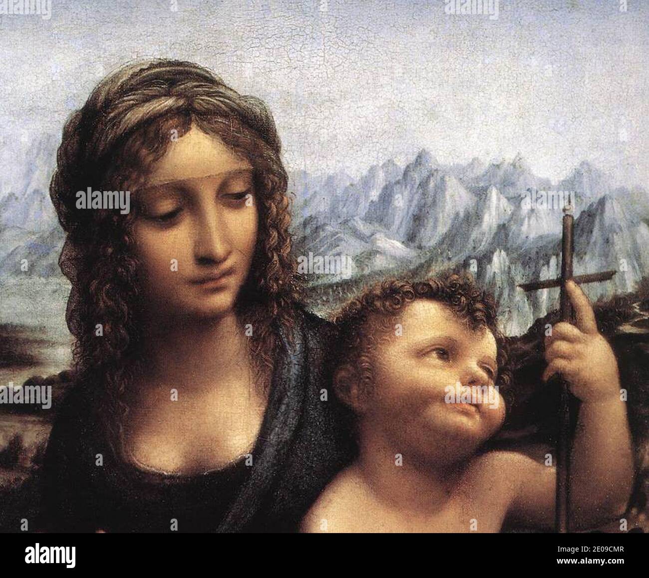 Leonardo da vinci, madonna dei fusi di NYC, dettaglio Stock Photo - Alamy