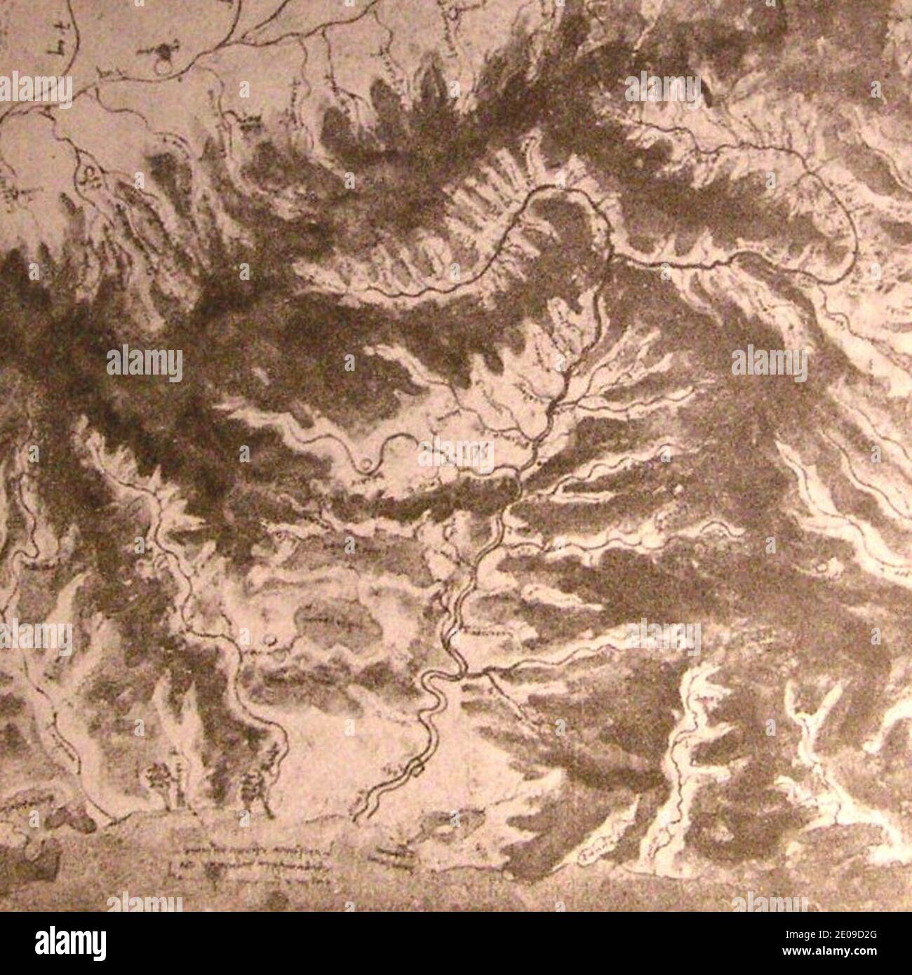 Leonardo topographical map Stock Photo - Alamy