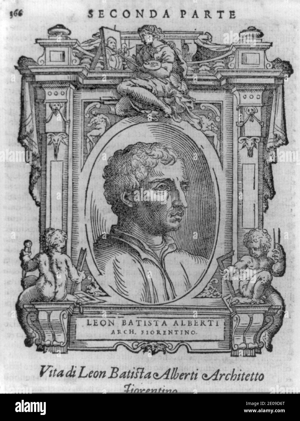 Leone Battista Alberti, 1404-1472, bust portrait, facing right ...