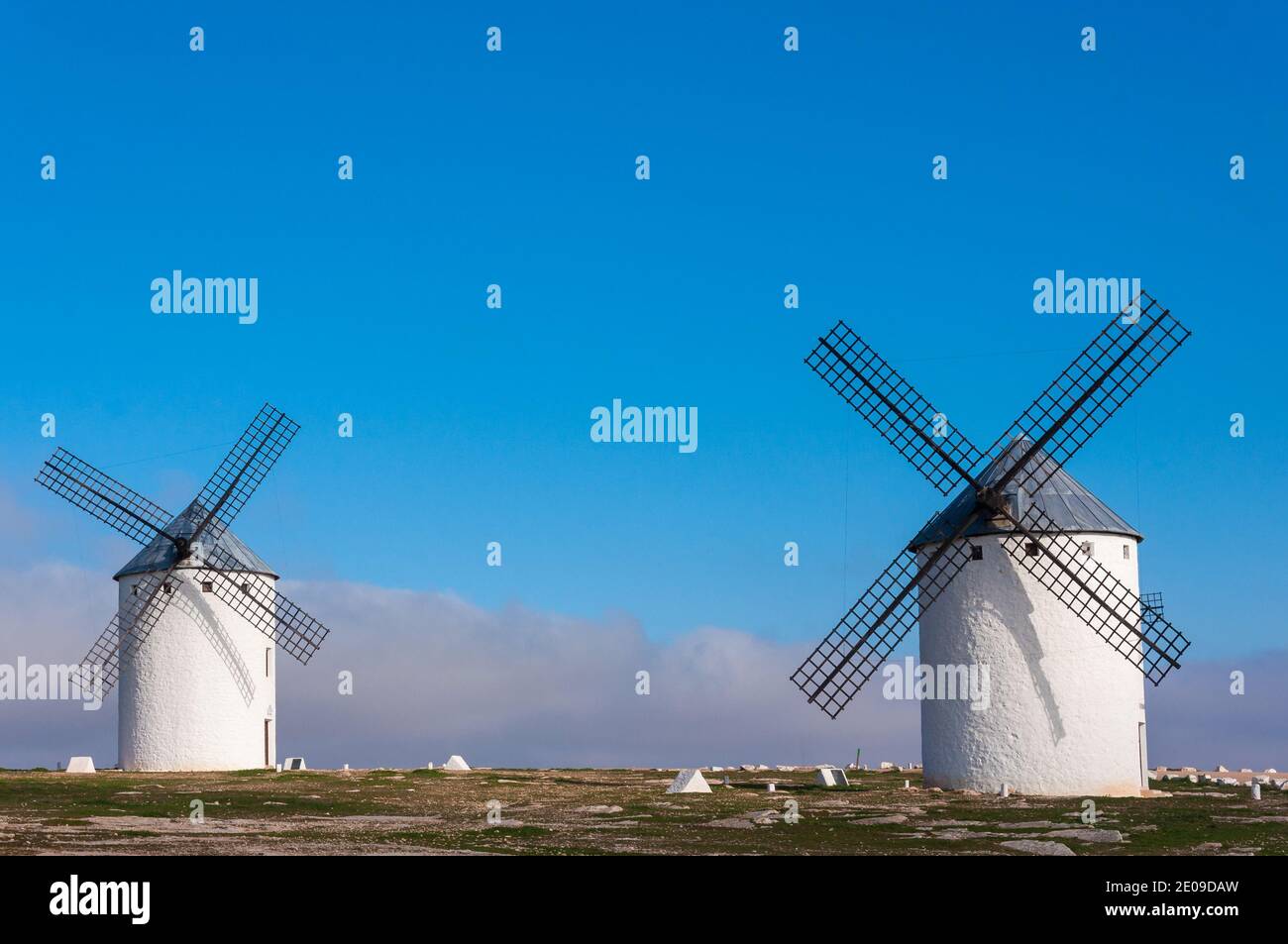 Campo de Criptana, beautiful scene with old grain windmills. Ciudad ...