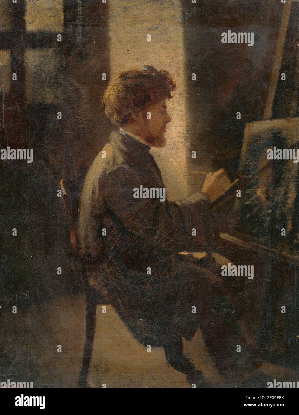 Leopold Horovitz - Painter at Work Stock Photo - Alamy