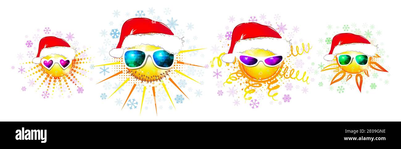 Santa face with snowflakes Cut Out Stock Images & Pictures - Alamy