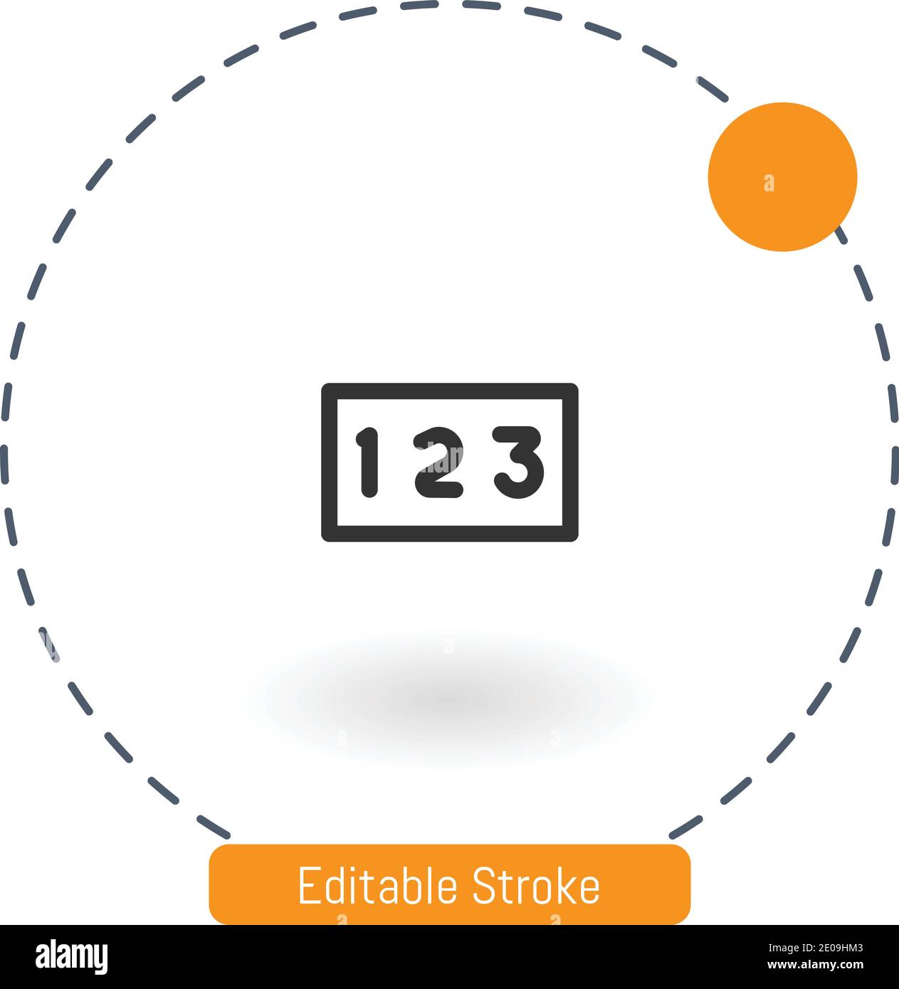 numbers vector icon editable stroke outline icons for web and mobile ...