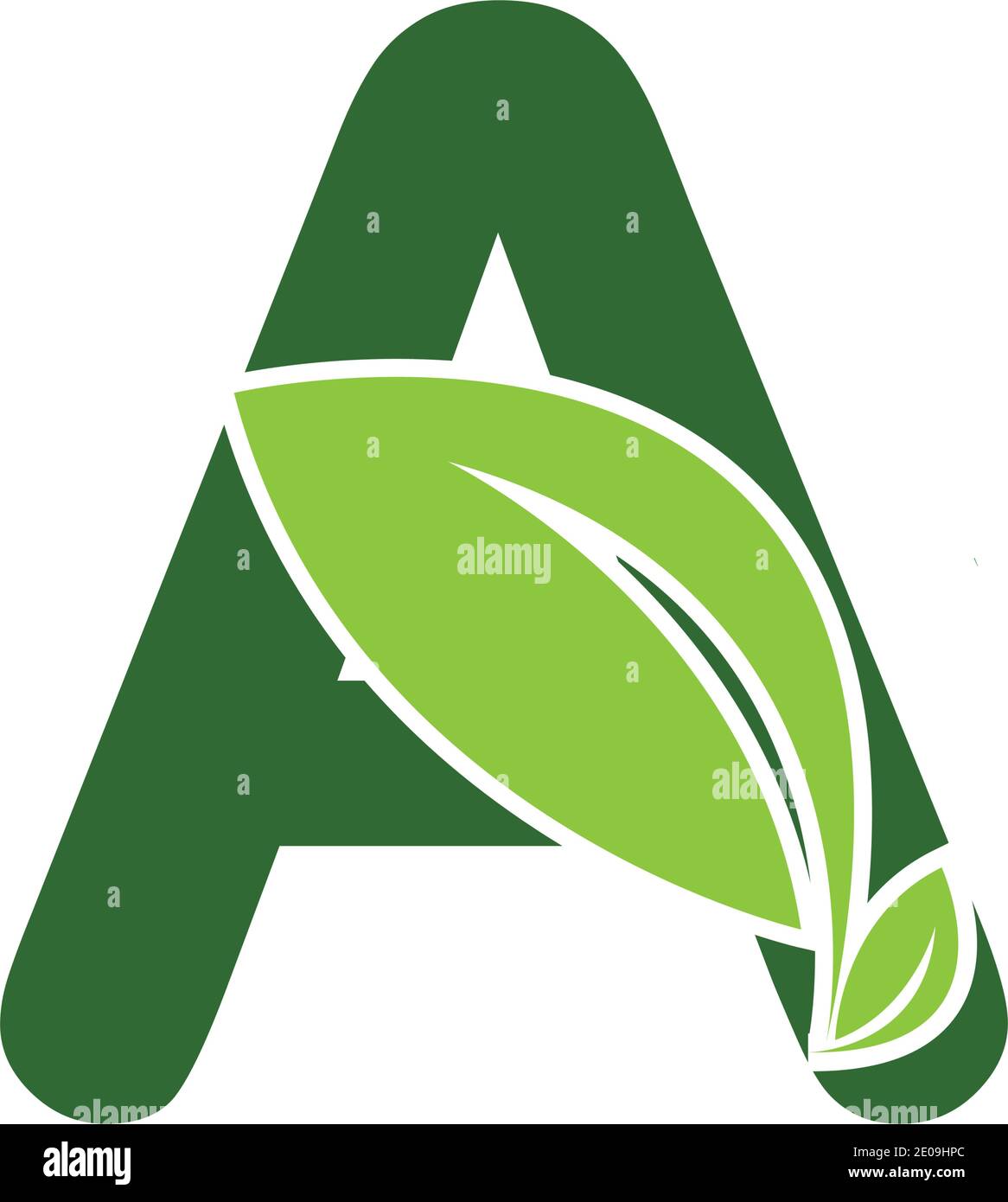 Green eco letters A logo with leaves. /symbol / alphabet / botanical ...