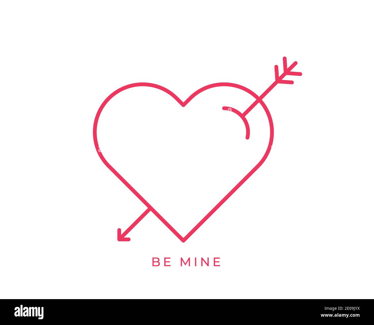 Love heart icon. Amour arrow sign. Linear outline icon on white ...